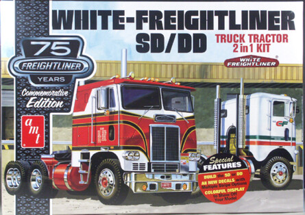 AMT White Freightliner SD Single-Drive or DD Dual-Drive Cabover Tractor ...