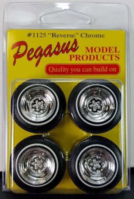 Pegasus 1/24 or 1/25 Scale "Reverse" Chrome Wheels with White Stripe ...