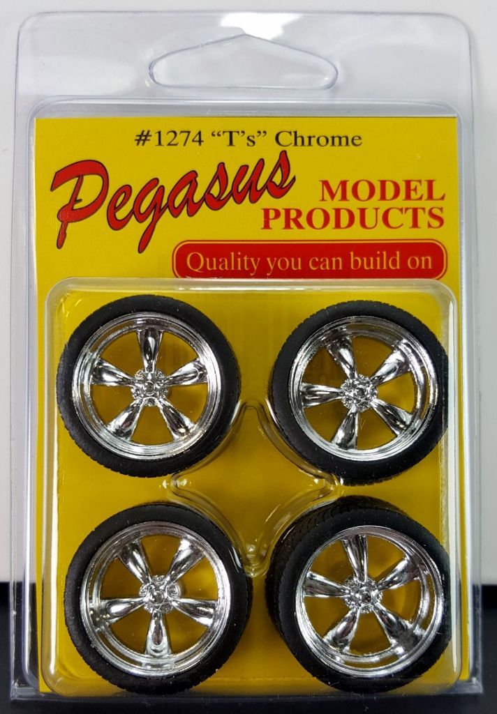 Pegasus 1/24 or 1/25 Scale "T's" (Torq Thrust II) 19" Chrome Wheels ...