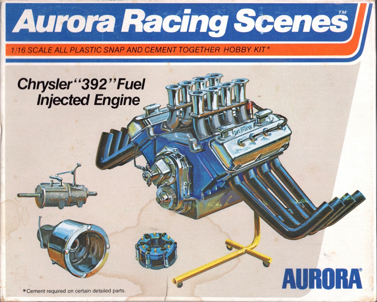 Aurora "Aurora Racing Scenes" Chrysler "392" Fuel Injected Engine, 1/16 ...