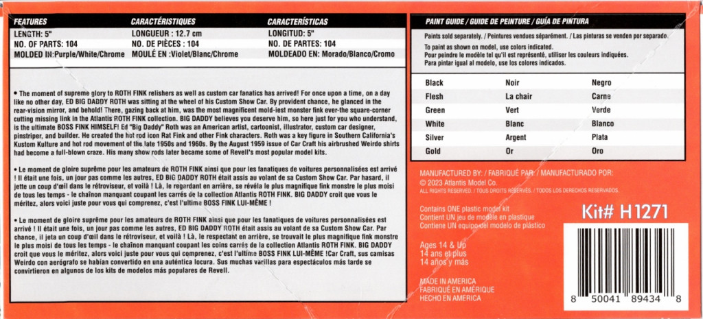 Atlantis (Revell) Ed "Big Daddy" Roth "Boss Fink" Caricature ...