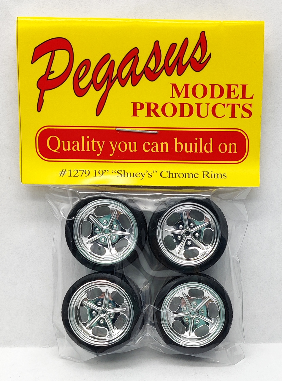 Pegasus 1/24 or 1/25 Scale "Shuey's" Chrome Wheels with Knockoffs and ...