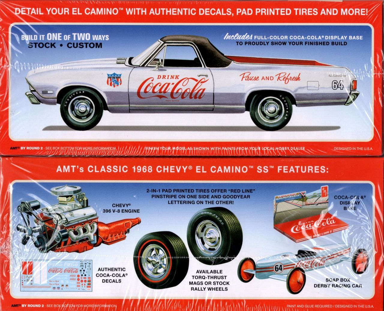 AMT "Coca Cola" 1968 Chevy El Camino SS with Soap Box Derby Car ...