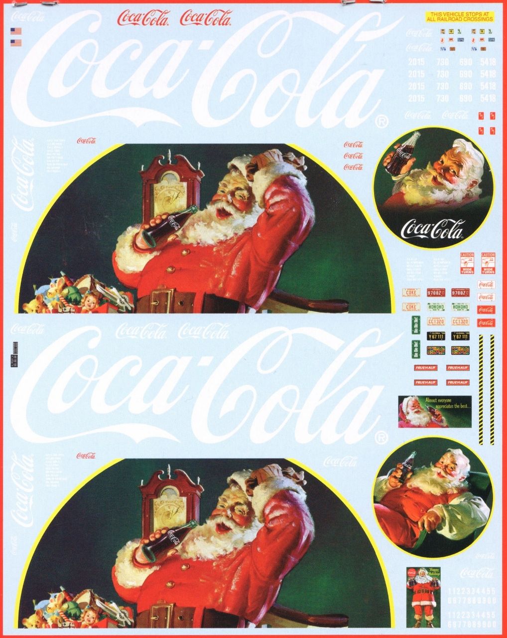 AMT "Coca-Cola" Vintage Santa Graphics Semi Truck Tractor & Trailer ...