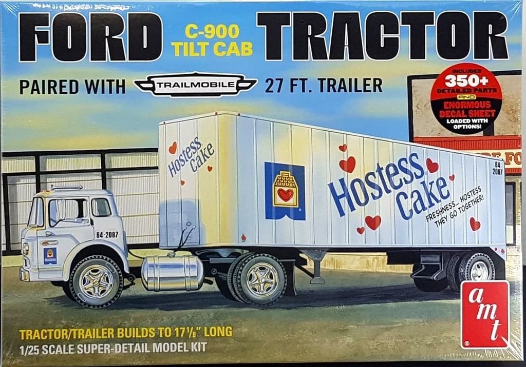 AMT "Hostess" Ford C-900 Tilt Cab Tractor with Trailmobile 27 Ft ...