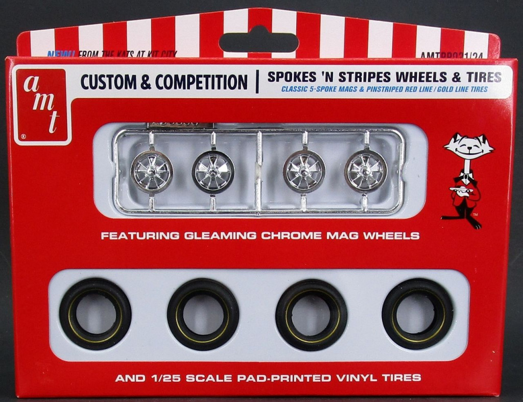 AMT Spokes 'N Stripes Wheels & Tires Custom & Competition Parts Pack ...