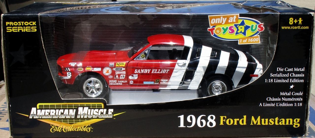 Ertl American Muscle Sandy Elliot 1968 Ford Mustang Cobra Jet Fastback ...