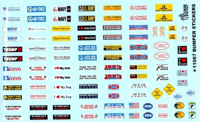 Gofer Racing Bumper Stickers Decal Sheet - Spotlight Hobbies