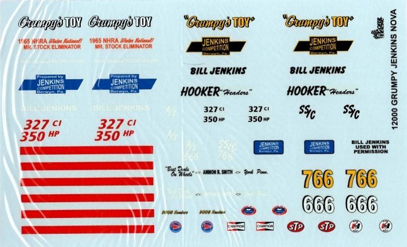 Gofer Racing Grumpy Jenkins Nova Decal Sheet - Spotlight Hobbies