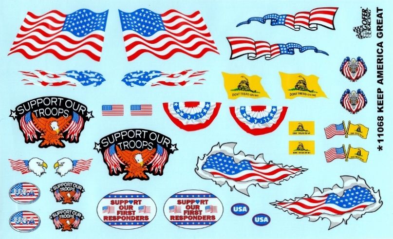 Gofer Racing Keep America Great Decal Sheet - Spotlight Hobbies