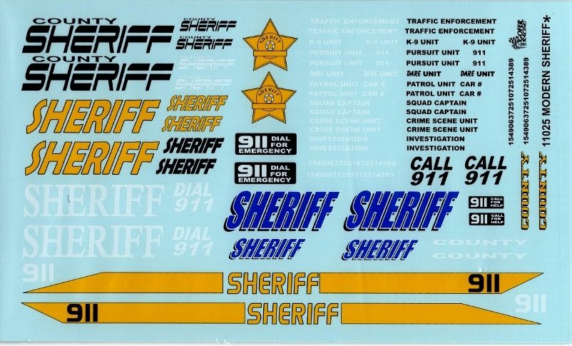 Gofer Racing Modern Sheriff Decal Sheet - Spotlight Hobbies