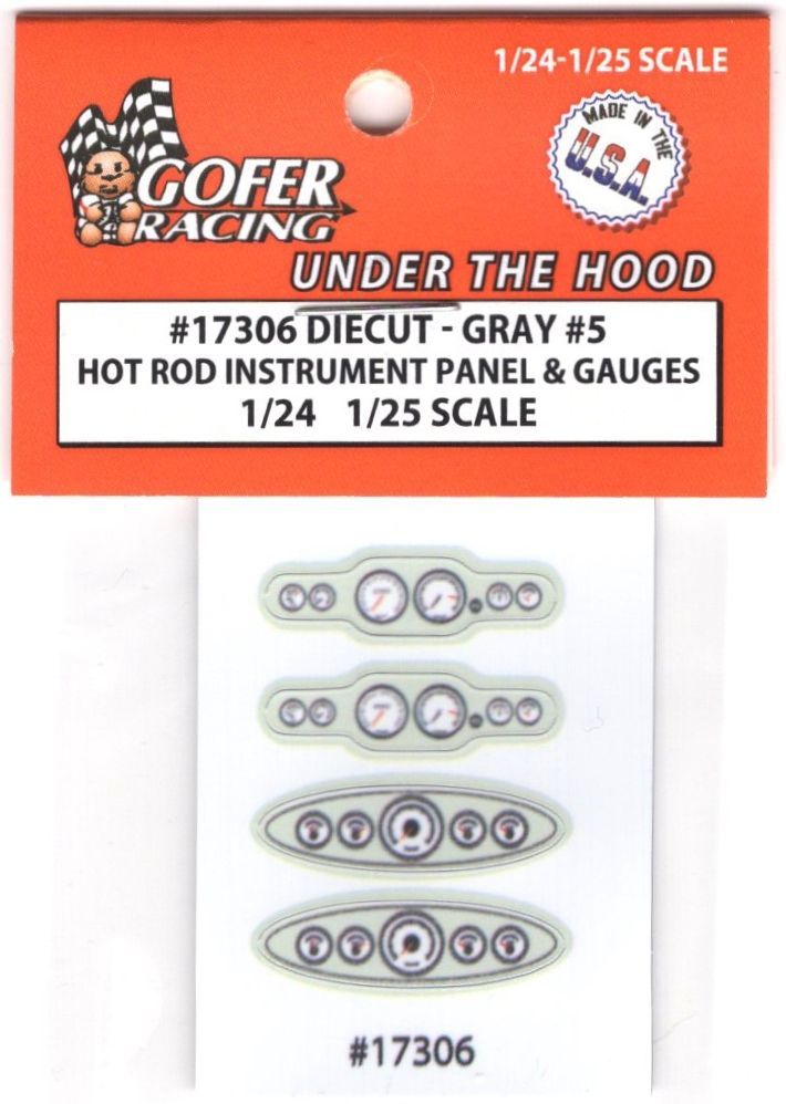 Gofer Racing Plastic Die-cut Hot Rod Instrument Panel & Gauges - Gray ...
