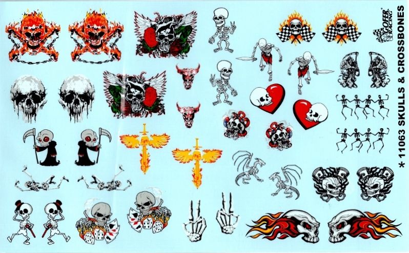 Gofer Racing Skulls & Crossbones Decal Sheet - Spotlight Hobbies