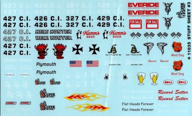 Gofer Racing Stuff Sheet #3 Decal Sheet - Spotlight Hobbies