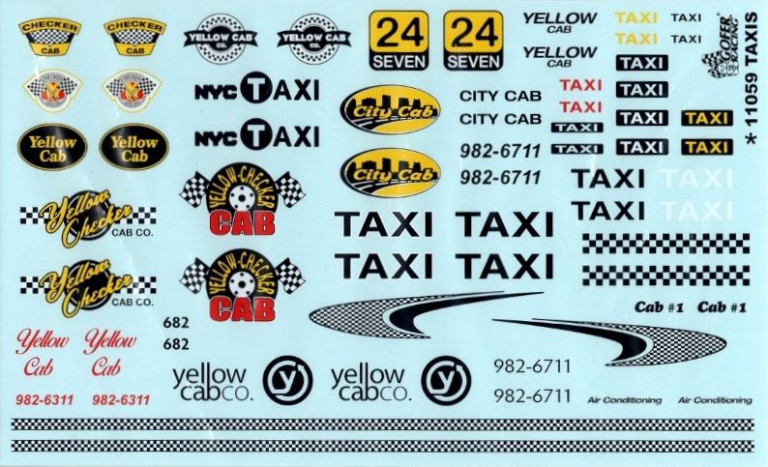Gofer Racing Taxis Decal Sheet Spotlight Hobbies