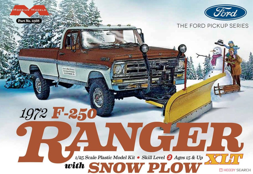 Moebius 1972 Ford F-250 Ranger XLT 4x4 Pickup Truck with Snow Plow ...