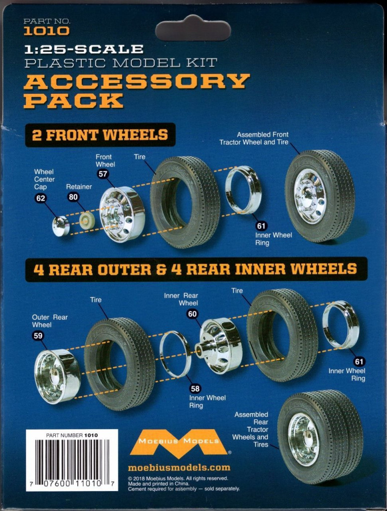 Moebius Big Rig Wheel and Tire Set Parts Pack - Spotlight Hobbies