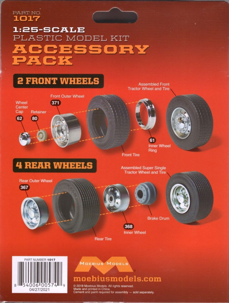 Moebius Super Single Tractor Wheel & Tire Set Parts Pack - Spotlight ...