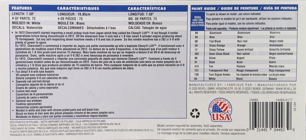 Monogram 1973-74 Chevy Luv Street Pickup with Optional Cap - Spotlight ...