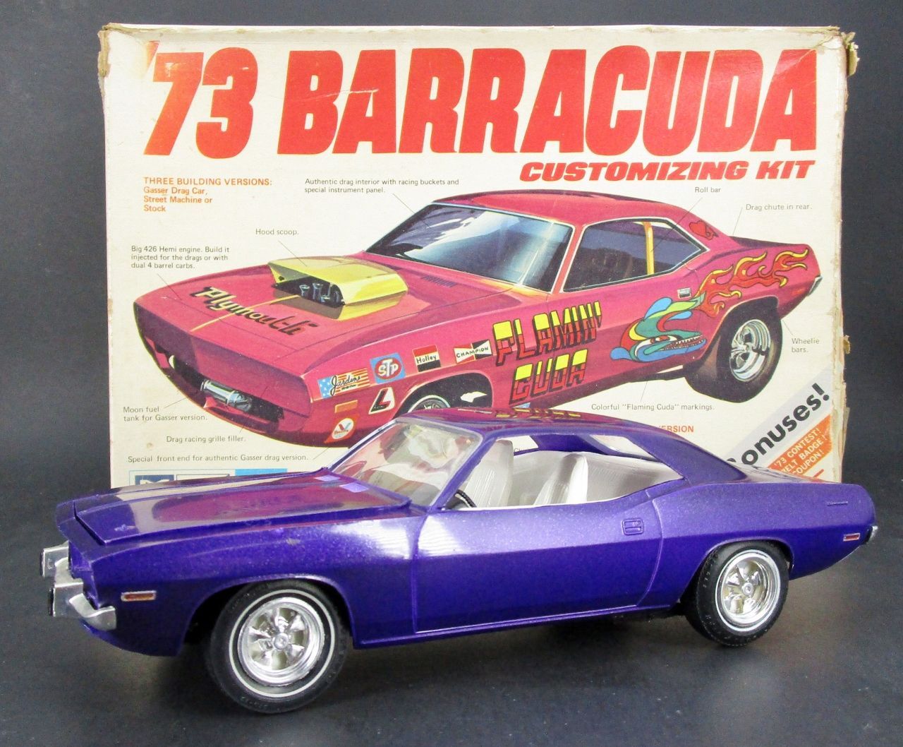 MPC 1973 Plymouth Barracuda Built Kit with Box - Spotlight Hobbies