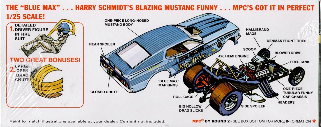 MPC "Blue Max" 1973 Ford Mustang Long-Nose Funny Car - Spotlight Hobbies