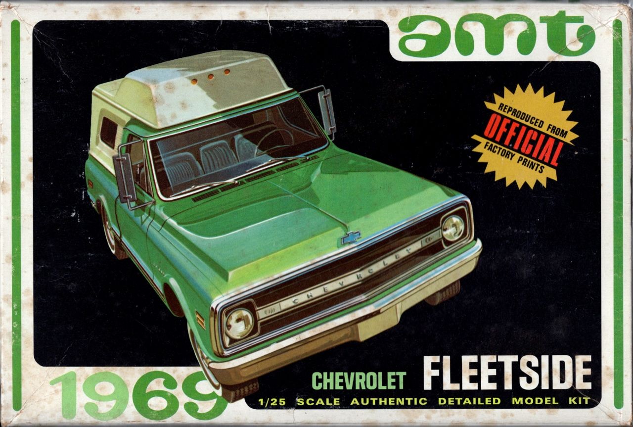 AMT 1969 Chevy Fleetside Pickup Truck, Stock, Custom, or with Camper ...