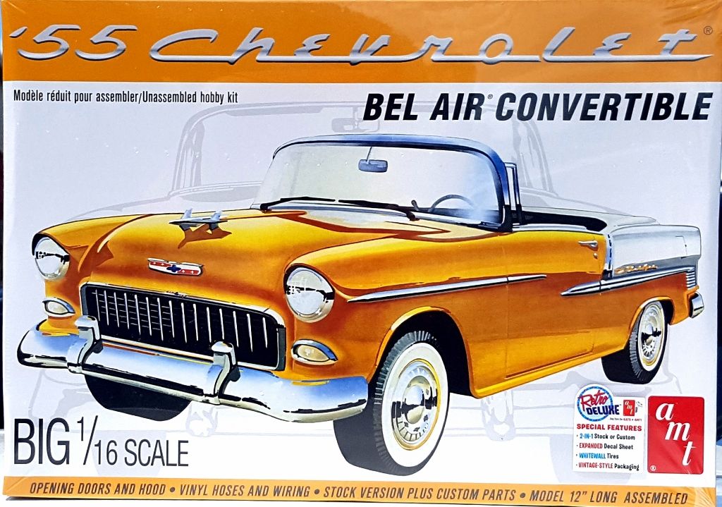 AMT 1955 Chevy Bel Air Convertible - 1/16 Scale - Stock or Street ...