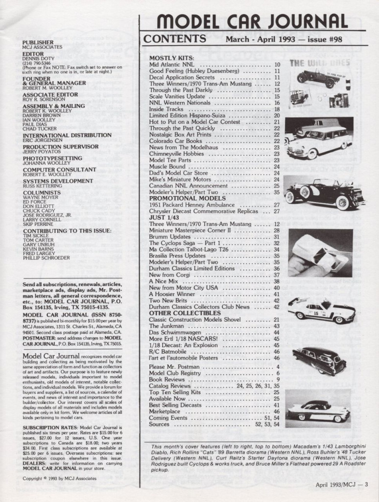 Model Car Journal, Issue #98 - Uncirculated - Spotlight Hobbies