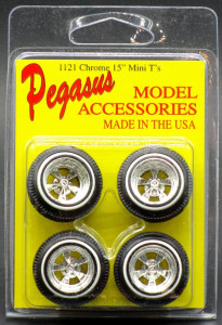 Pegasus 1/24 or 1/25 Scale Mini T's 15" Chrome Wheels with Whitewall ...