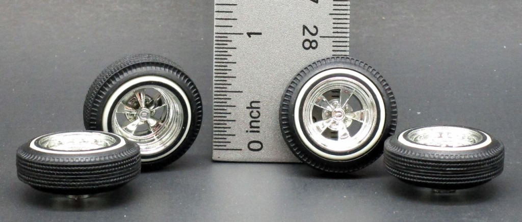 Pegasus 1/24 or 1/25 Scale Mini T's 15" Chrome Wheels with Whitewall ...