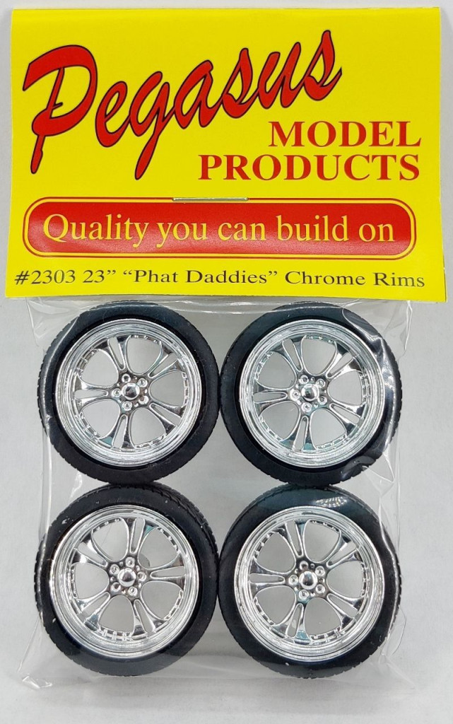 Pegasus 1/24 or 1/25 Scale "Phat Daddies" 23" Chrome Wheels with Low ...
