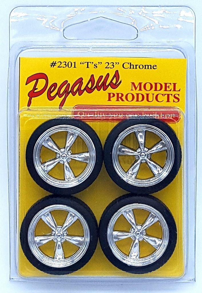 Pegasus 1/24 or 1/25 Scale "T's" (Torq Thrust II type) 23" Chrome ...