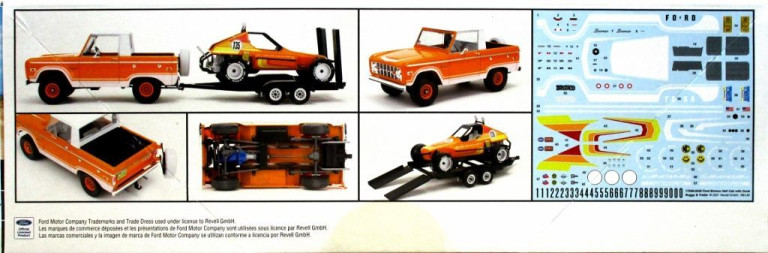 Revell 1970's Ford Bronco Half Cab with Dune Buggy and Trailer ...