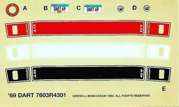 1969 Dodge Dart Decals