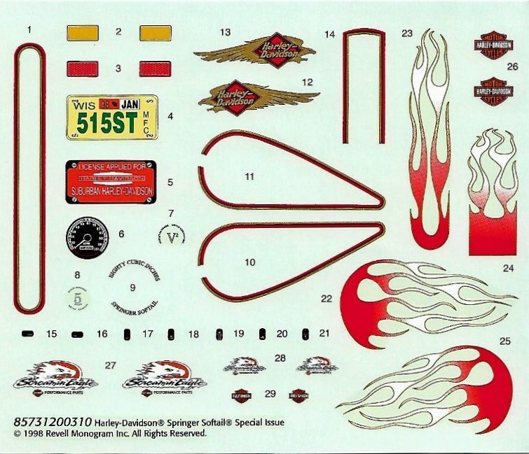 Revell Harley Davidson Special Issue Softail Classic, 1/8th Scale ...