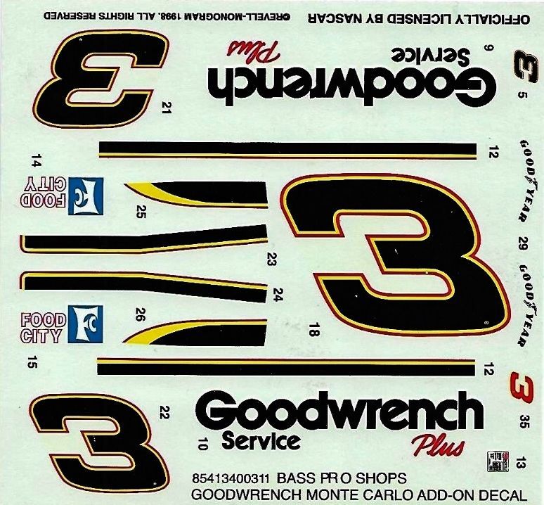 Revell/Monogram Dale Earnhardt #3 "Bass Pro Shops" 1998 Monte Carlo ...