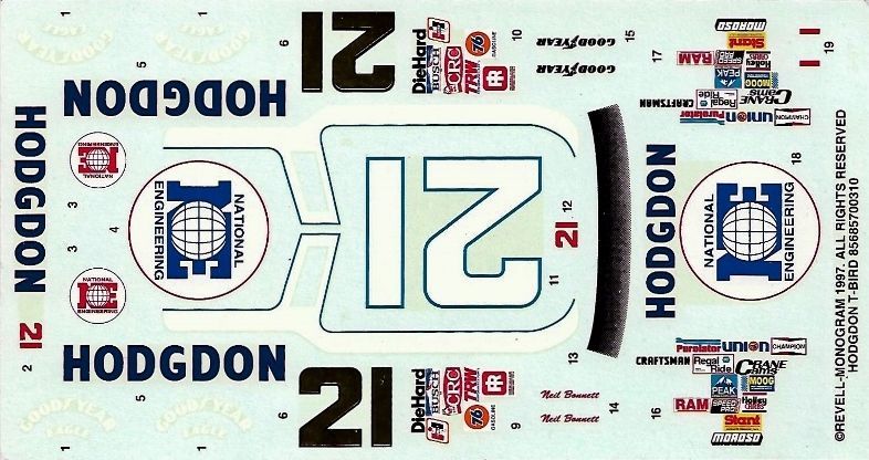 Revell/Monogram Neil Bonnett #21 "Hodgdon" 1981/'82 Ford Thunderbird ...