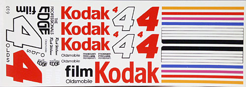Rick Wilson #4 Kodak Oldsmobile (red, black, striped decals ...