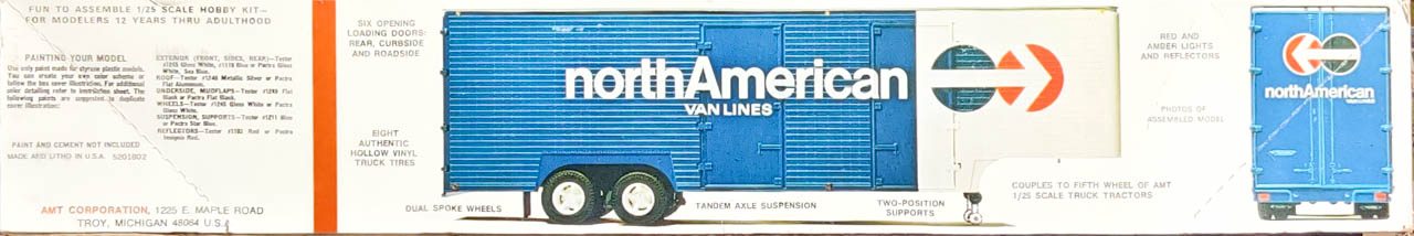 AMT "northAmerican Van Lines" Moving Van Semi Trailer - Spotlight Hobbies