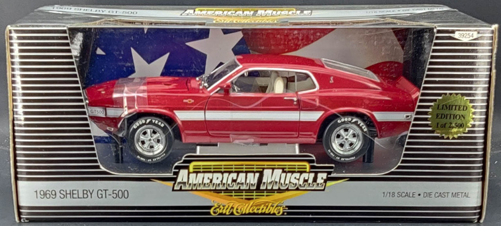 Ertl American Muscle 1/18 Scale 1969 Ford Mustang Shelby GT-500 - Red ...