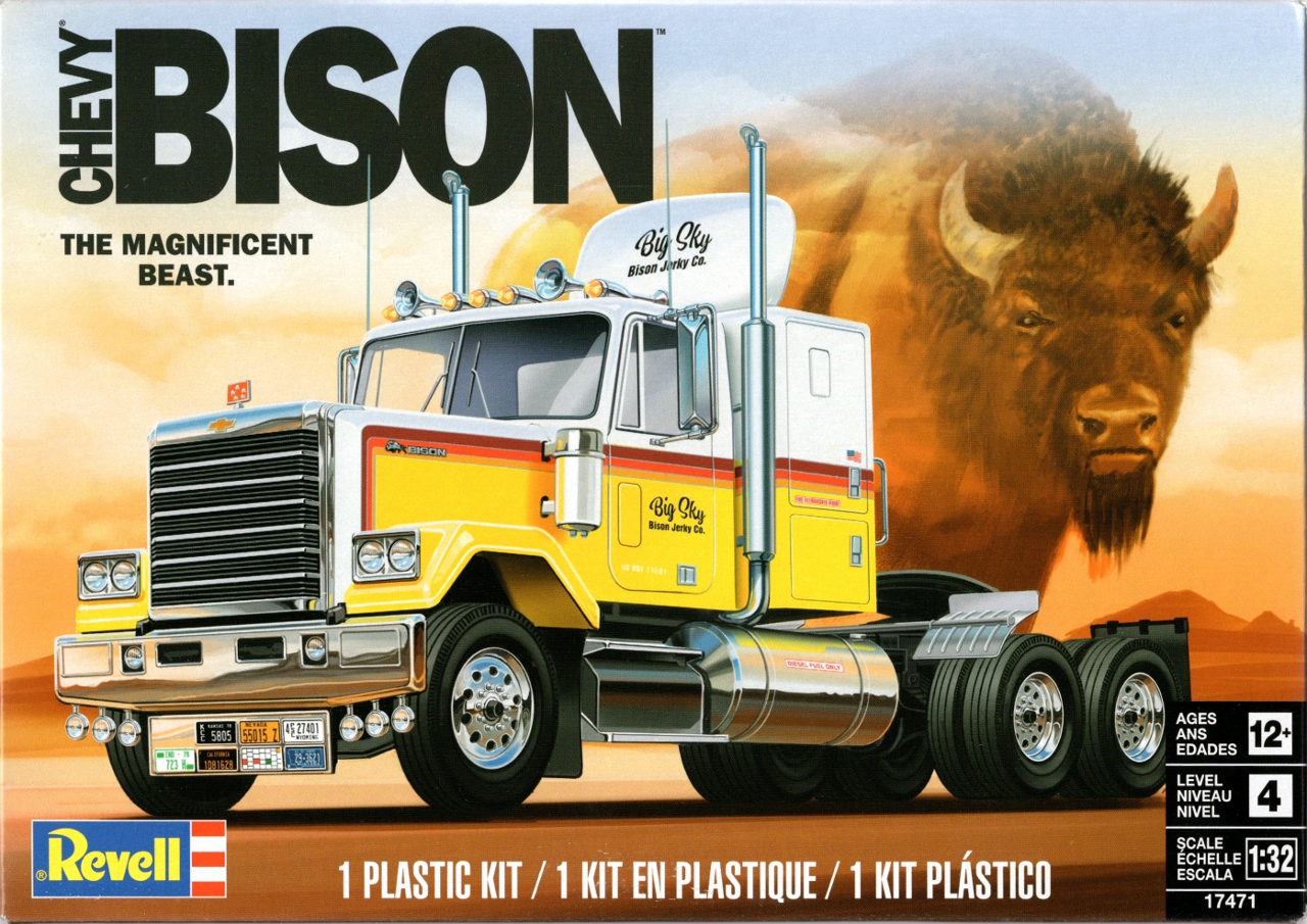 Revell Chevy Bison Semi Tractor Truck with Sleeper, 1/32 Scale ...