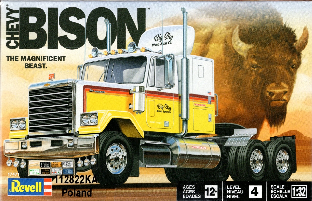 Revell Chevy Bison Semi Tractor Truck with Sleeper, 1/32 Scale ...