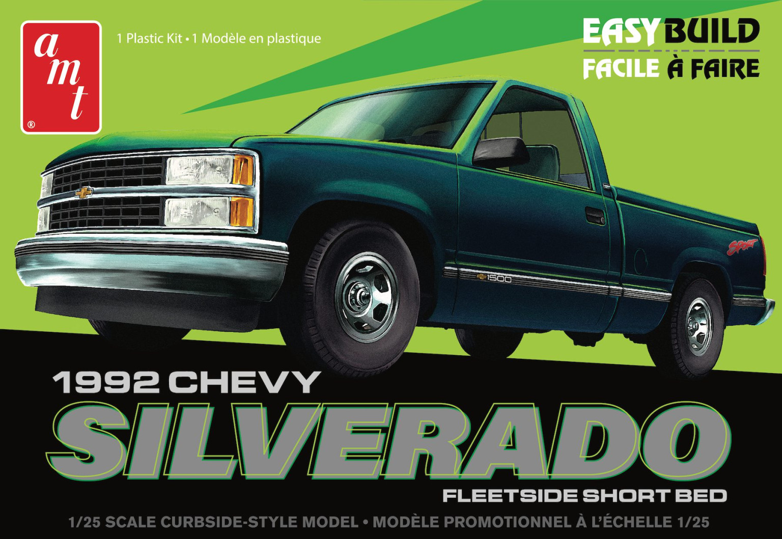 AMT 1992 Chevy Silverado Fleetside Shortbed Pickup Truck - Easy Build ...