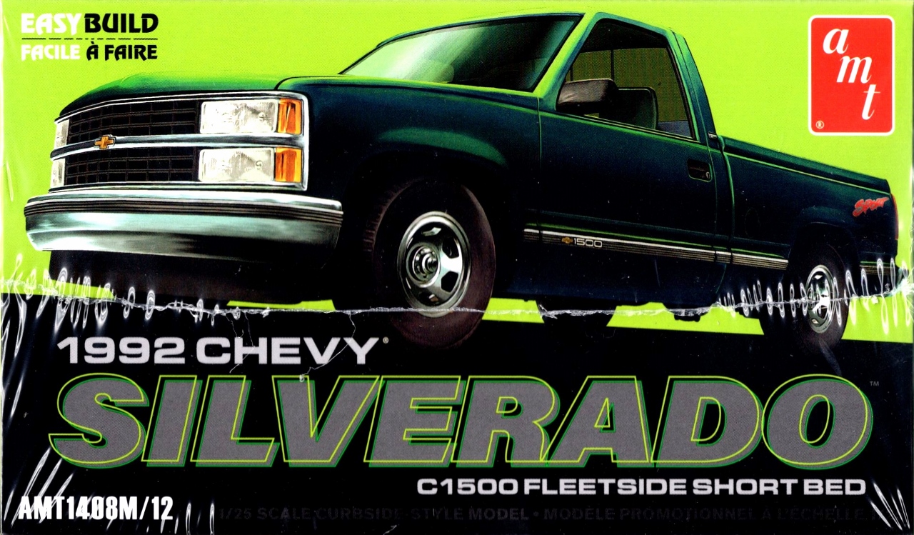 AMT 1992 Chevy Silverado Fleetside Shortbed Pickup Truck - Easy Build ...