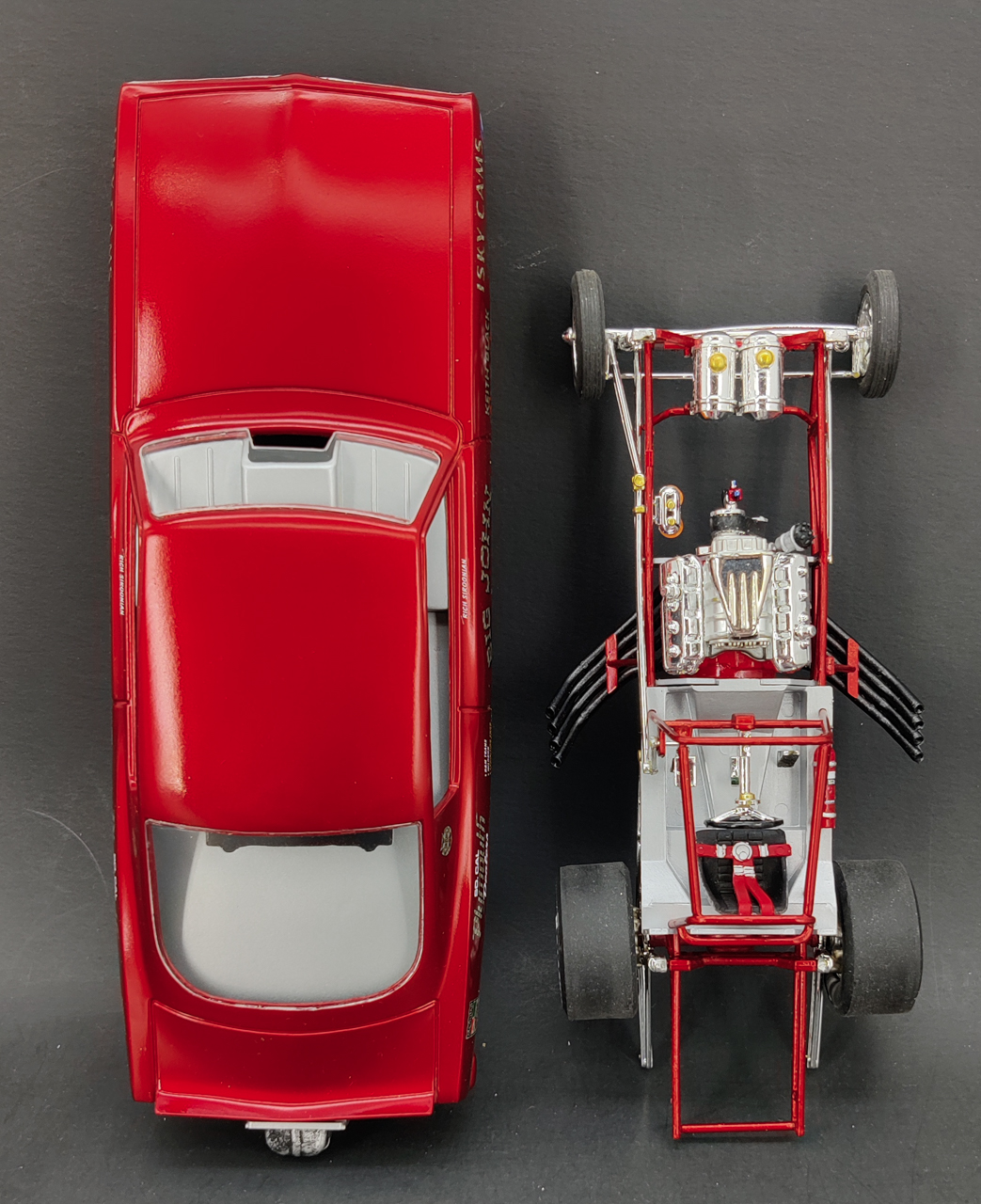 Polar Lights Big John Mazmanian Plymouth Barracuda Funny Car Built Kit ...