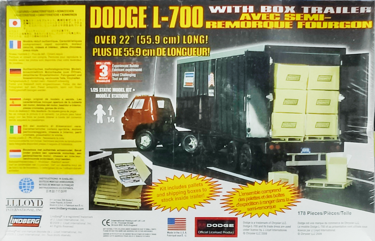 Lindberg Dodge L-700 Semi Tractor Truck with Box Trailer - Spotlight ...