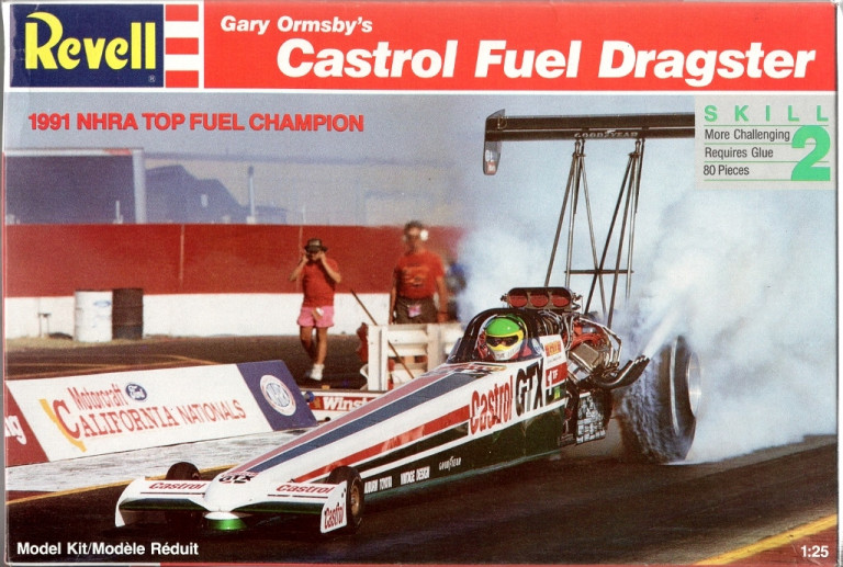 Revell Gary Ormsby "Castrol GTX" 1989 Rear Engine Top Fuel Dragster ...