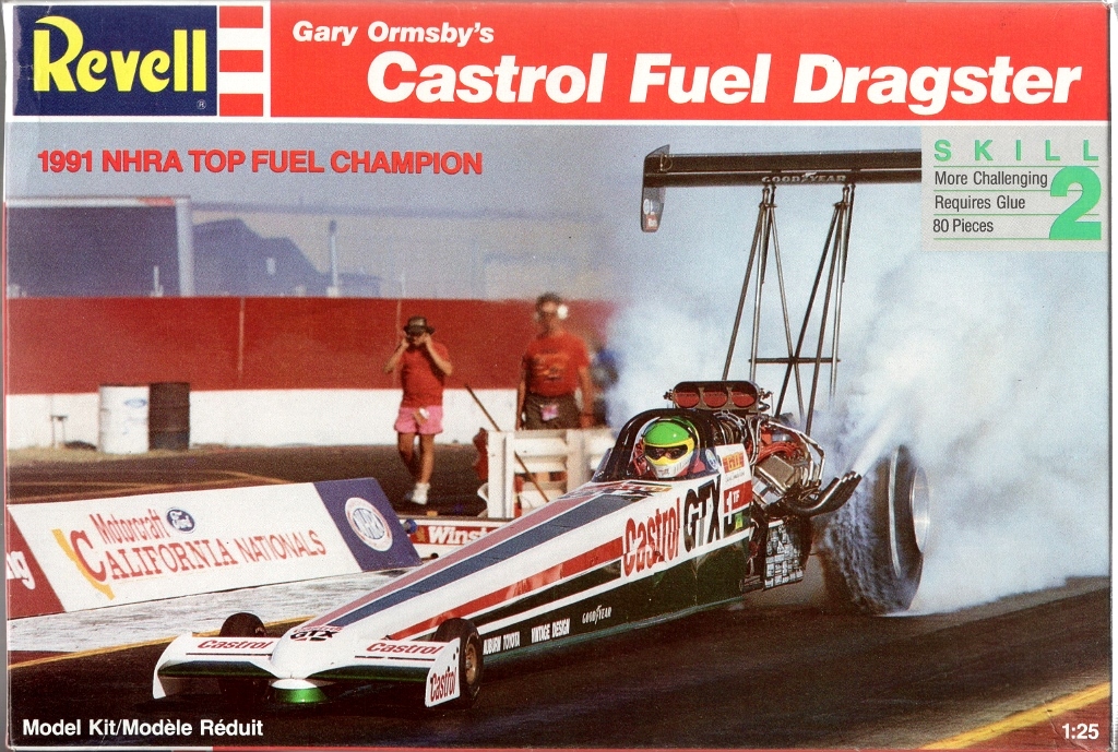 Revell Gary Ormsby "Castrol GTX" 1989 Rear Engine Top Fuel Dragster ...