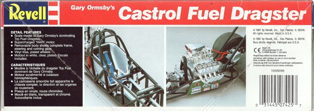 Revell Gary Ormsby "Castrol GTX" 1989 Rear Engine Top Fuel Dragster ...