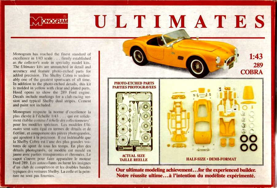 Monogram “Ultimates” 1963 289 Shelby Cobra - 1/43 Scale - Spotlight Hobbies
